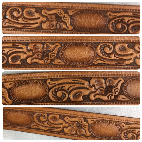 looper | Accessories | Looper Floral Tooled Leather Belt | Poshmark